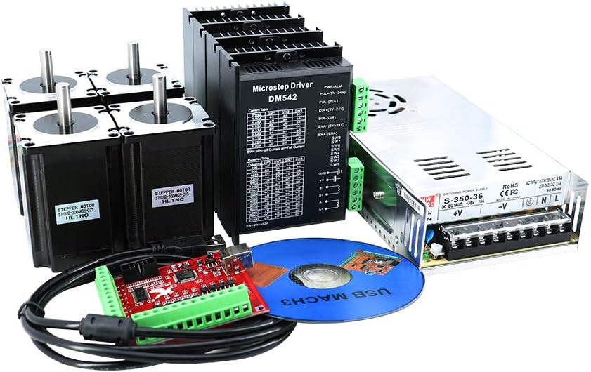 4 Axis kit CNC Nema 23 82mm 2.2Nm 300oz-in Stepper Motor Driver TB6600 ...