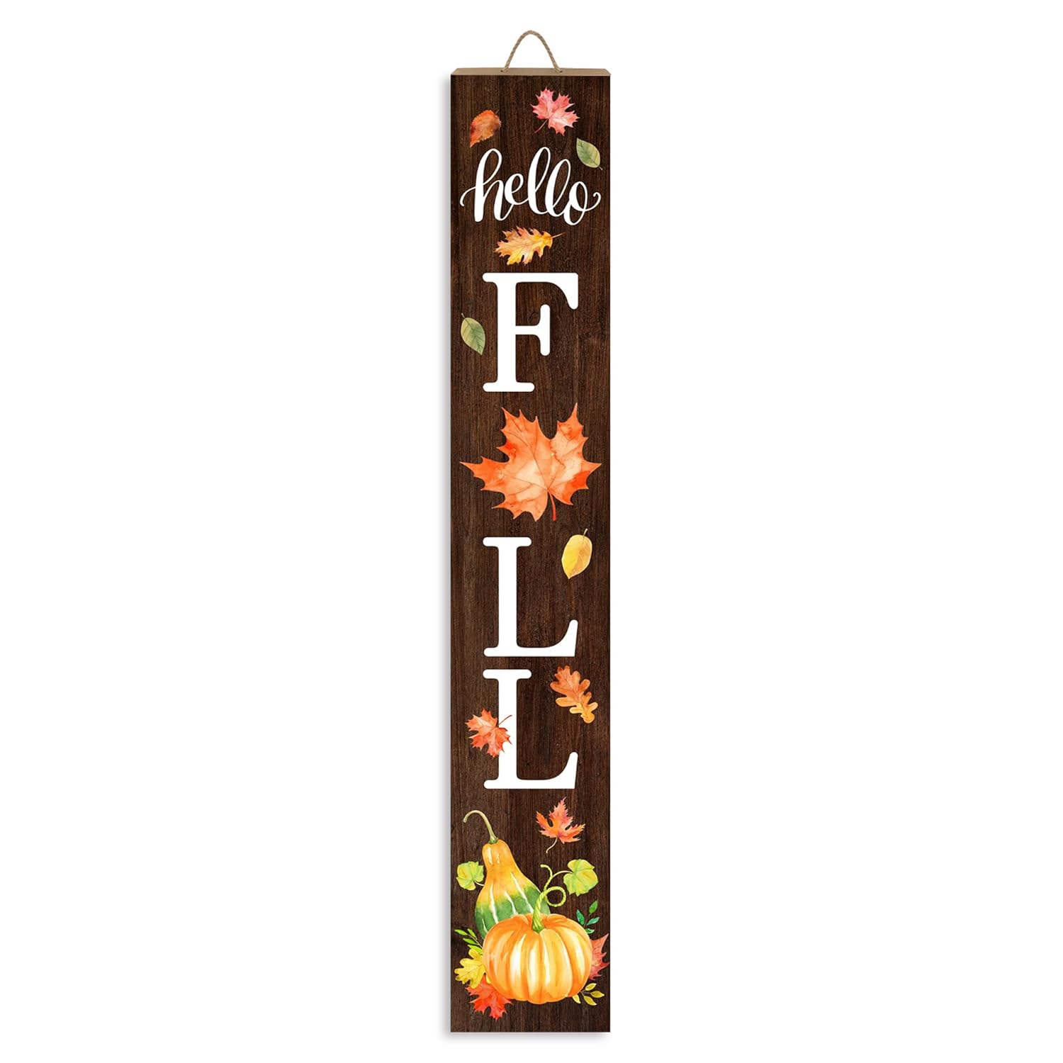 Fall Welcome Sign for Front Porch Standing with Fall Leaves Wooden ...