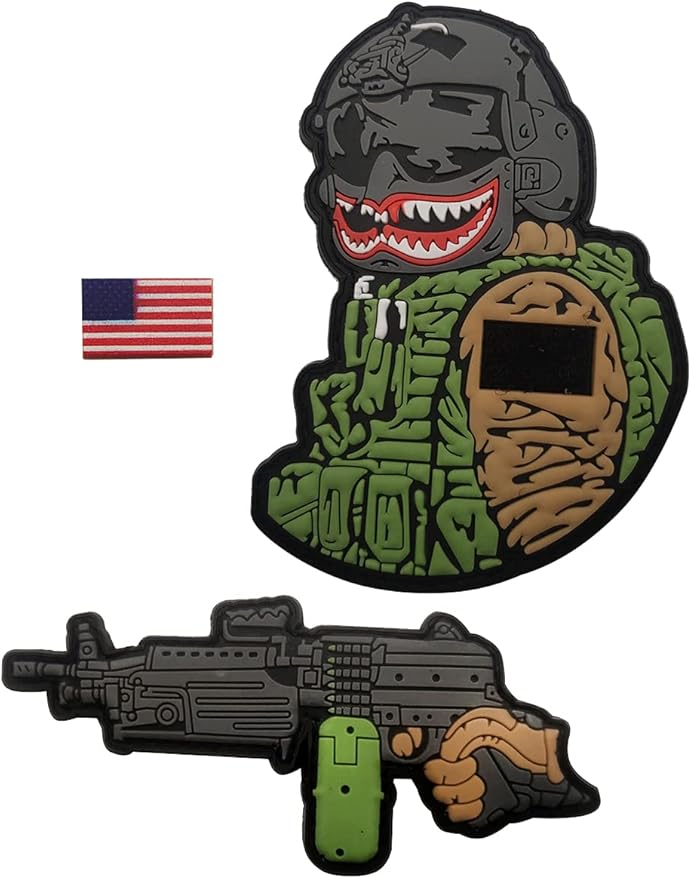 Amazon.com: 3 PCS Helicopter Door Gunner Patches PVC Rubber Patch ...