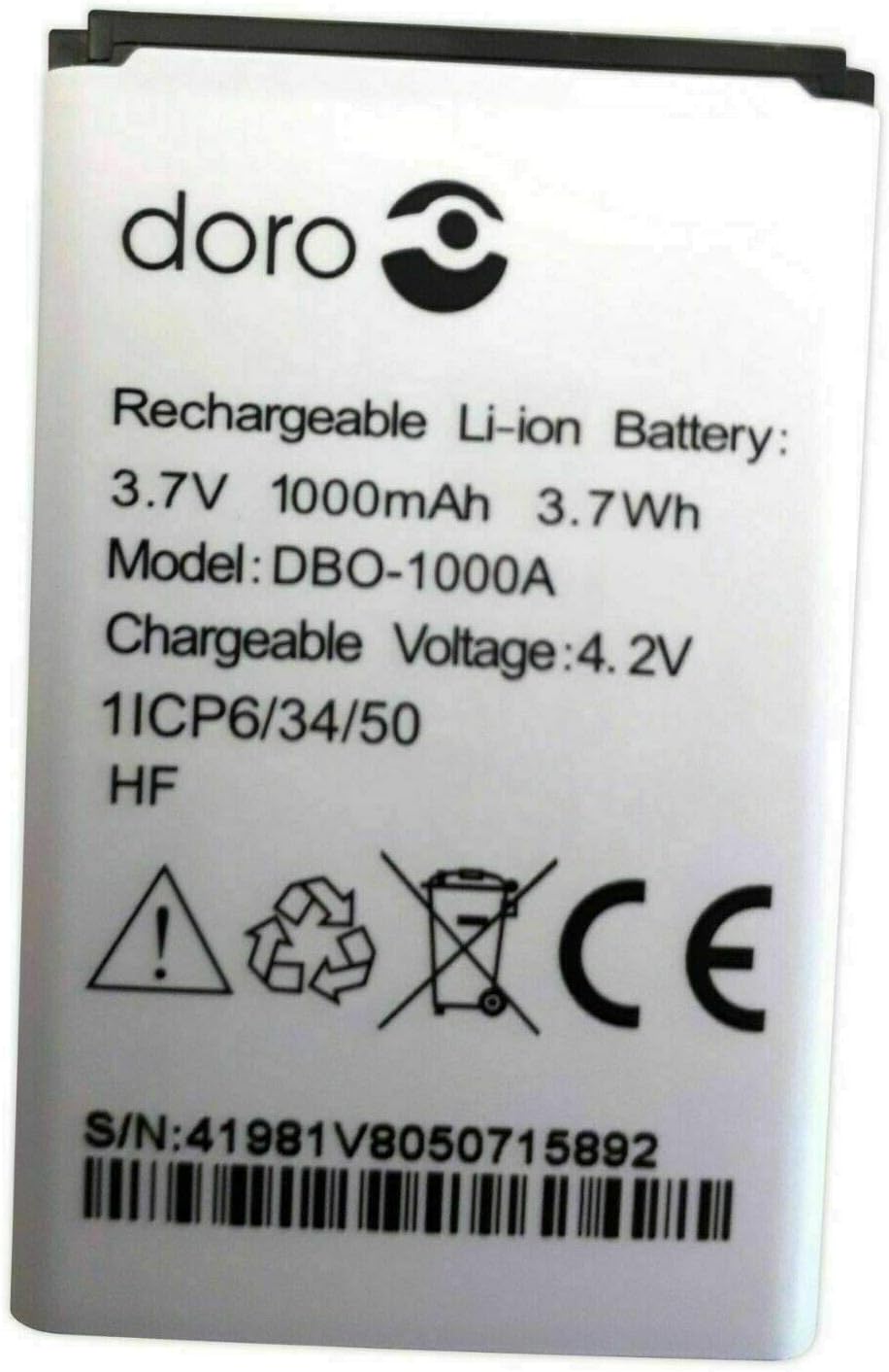 GENUINE DORO DBO-1000A BATTERY FOR DORO 1372/2404 / 1370 1000mAh ...