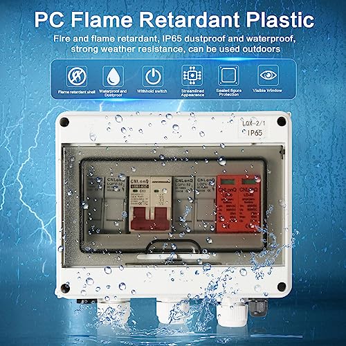 500V 63A Solar PV Combiner Box, 2 in 1 out 2 String Outdoor IP65 ...