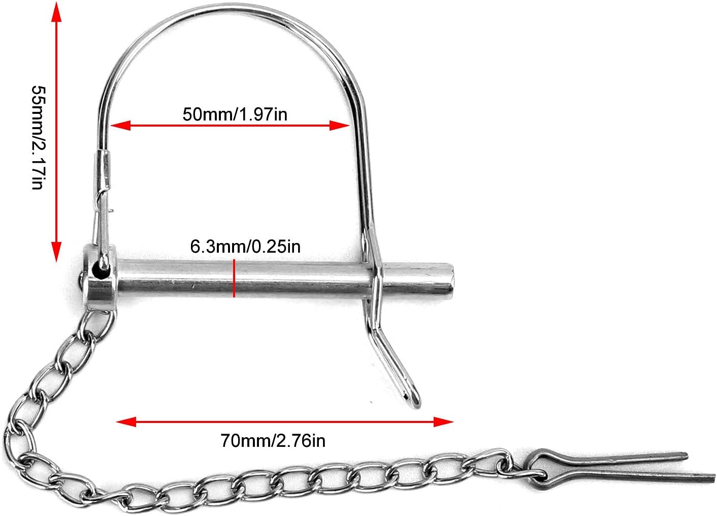 Trailer Coupler Pin, Full Marine Grade 316 Stainless Steel Heavy Duty ...