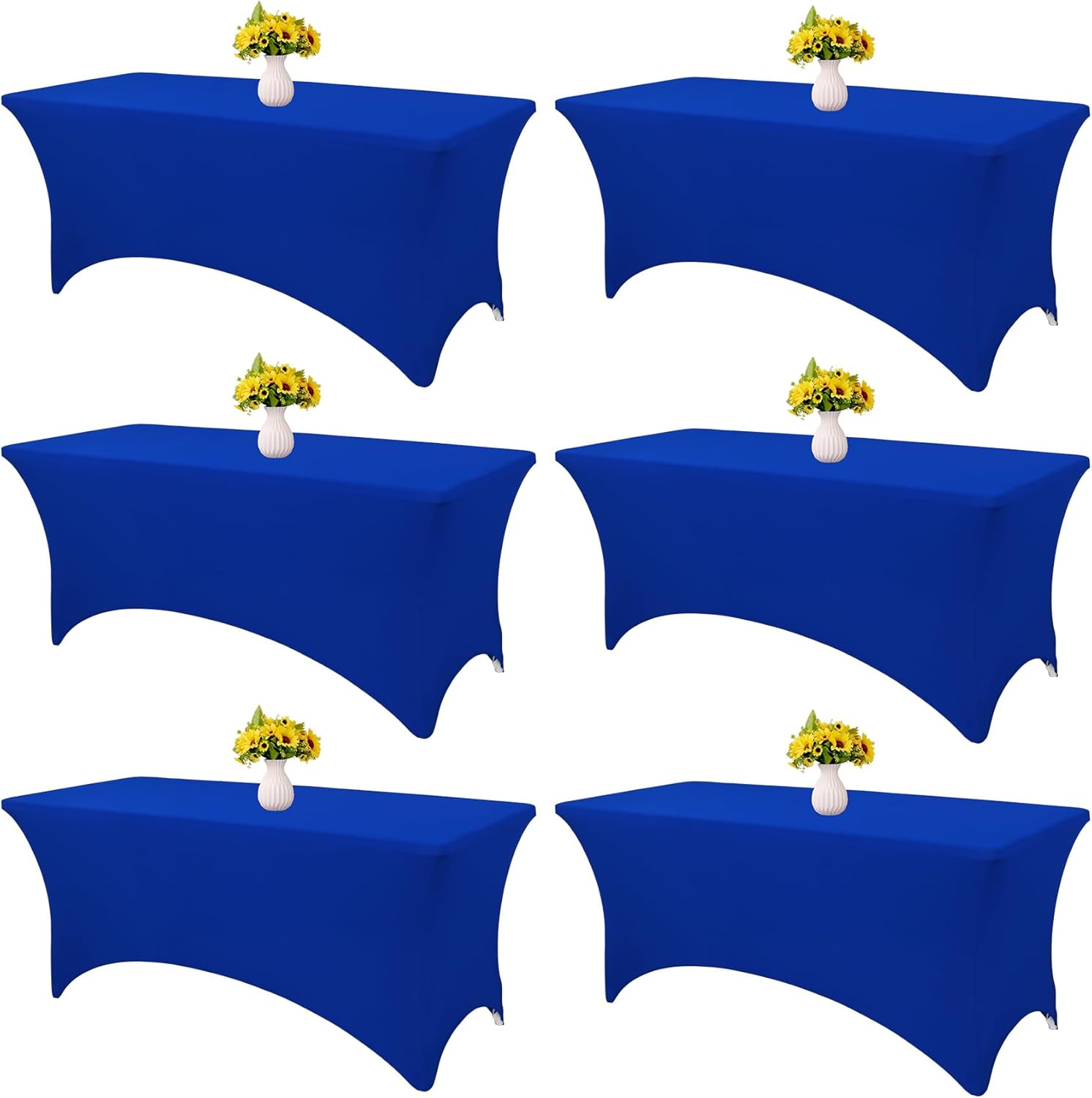 Amazon.com: HAISIWLKJ 6 Pack Table Cloth 6ft Royal Blue Tablecloths for ...