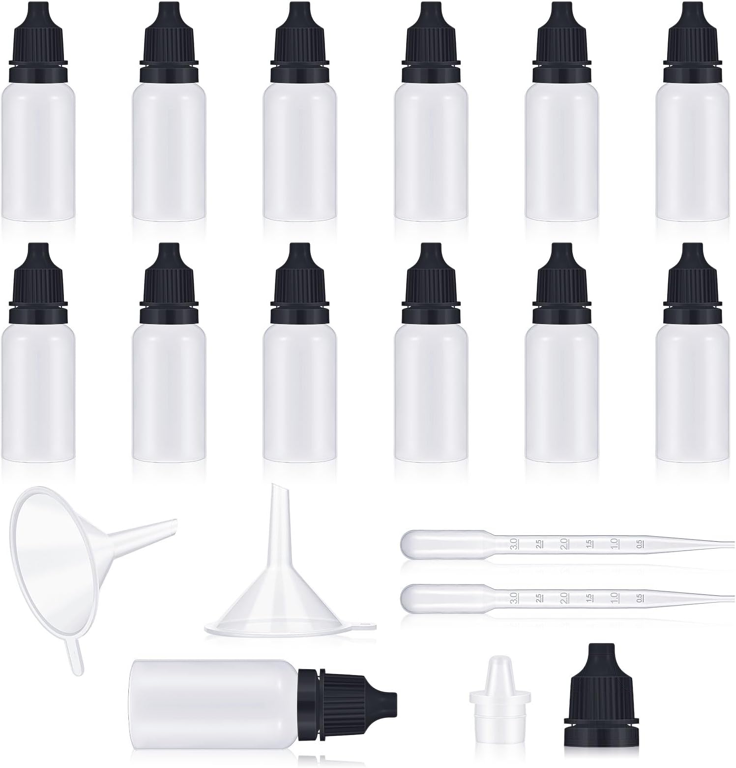 Amazon.com: Eau 15ml LDPE Plastic Thin Tip Dropper Bottles, Small Empty ...