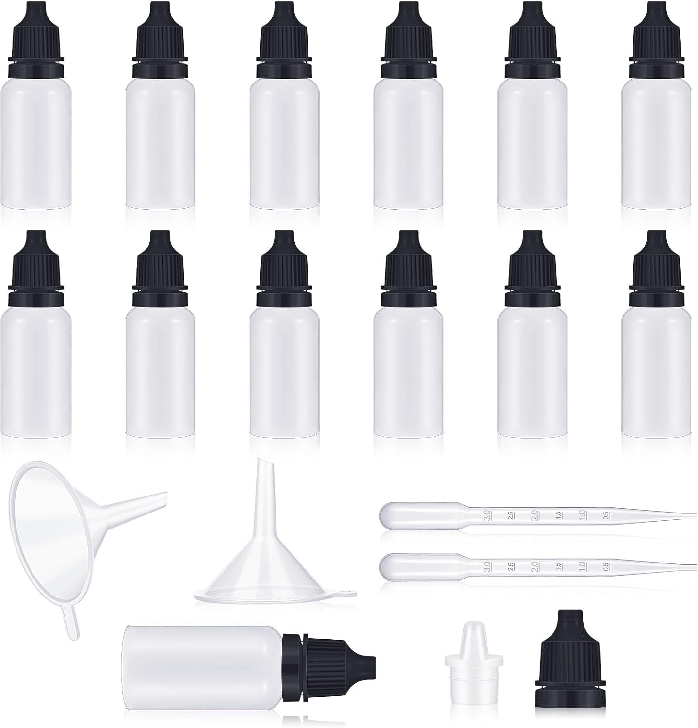 Uiifan 12 Pcs Plastic Dropper Bottle Empty Eye Dropper Bottle Small ...