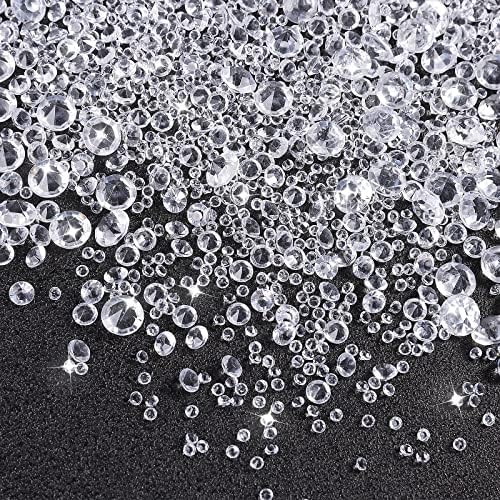 4000 Pcs Clear Diamonds Confetti Wedding Crystal Scatter Acrylic Gem ...