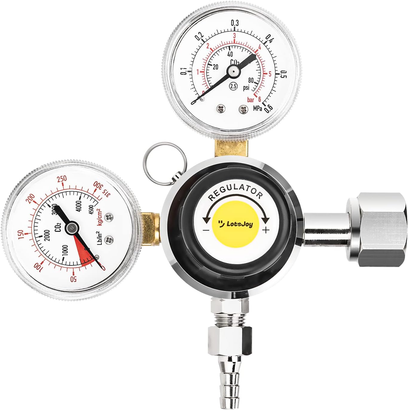 Amazon.com: LotsJoy Primary CO2 Regulator CGA-320 Outlet, Warranted CO2 ...