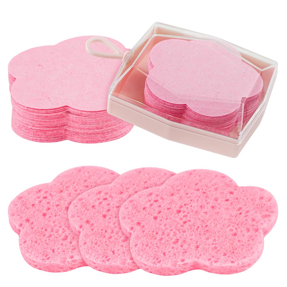 Amazon.com : Flower Compressed Facial Sponges with Case for Travel, 100 ...