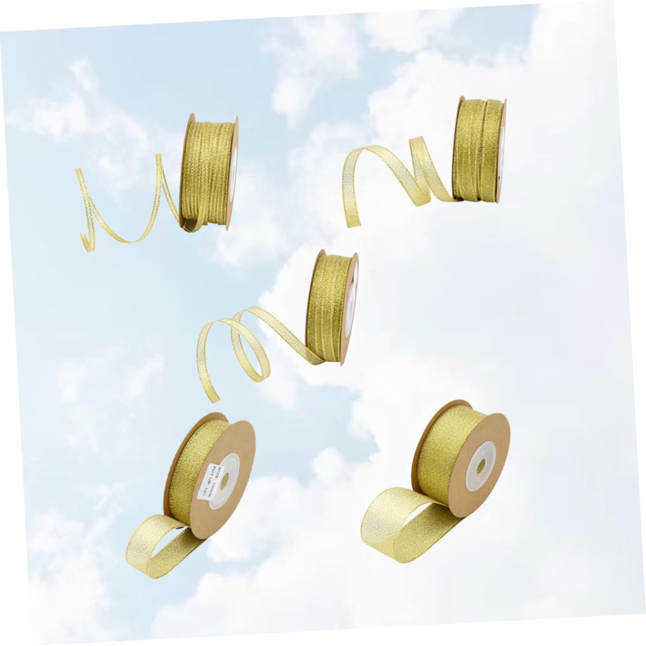 VILLCASE 5 Roll Listones para Manualidades Gold Trim Flower Cake ...