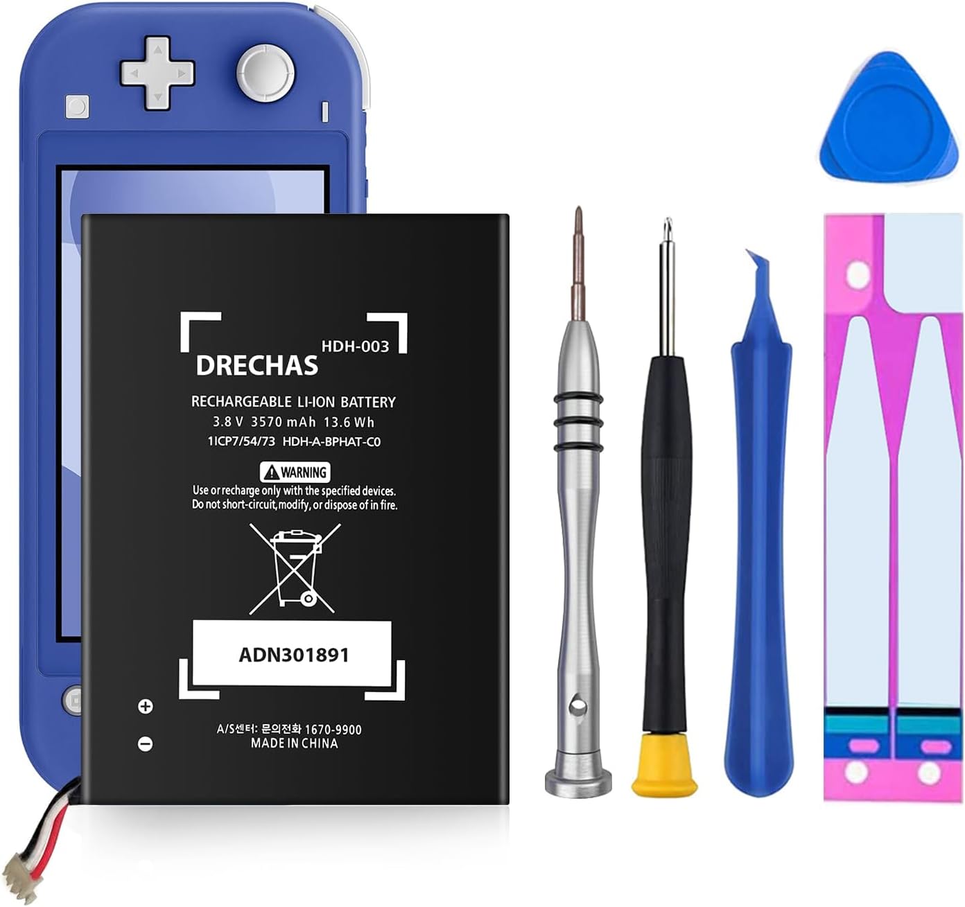 Amazon.com: DRECHAS [8000mAh] HAC-003 Battery, 2024 New Upgraded High ...