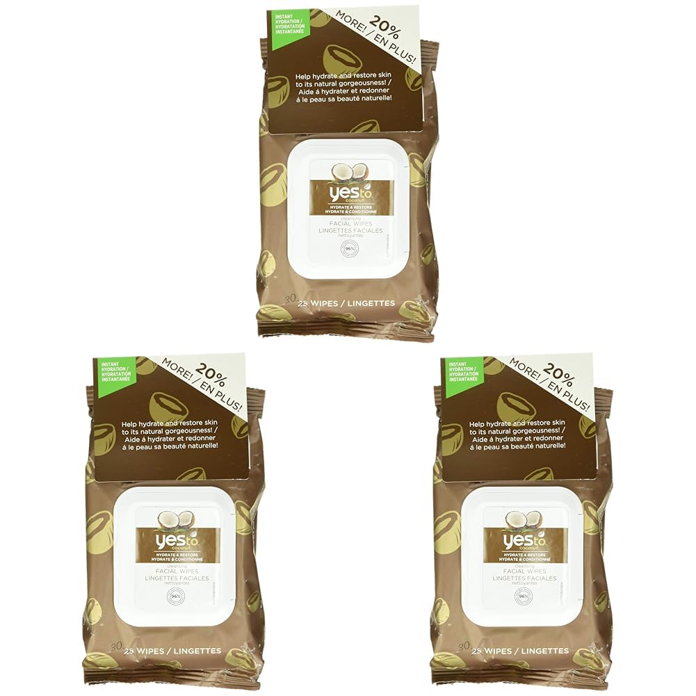 Amazon.com: Yes To Coconut Hydrate & Restore Cleansing Facial Wipes, 30 ...
