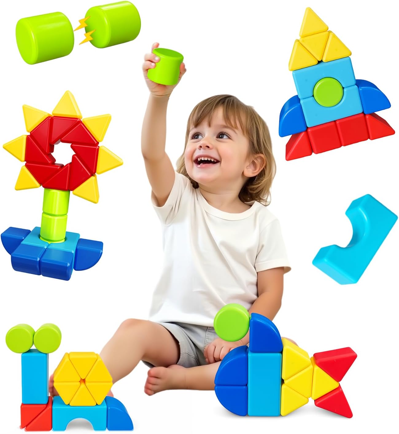Amazon.com: Pairez Toys Magnetic Blocks for Kids 4-8, 24PCS Large ...