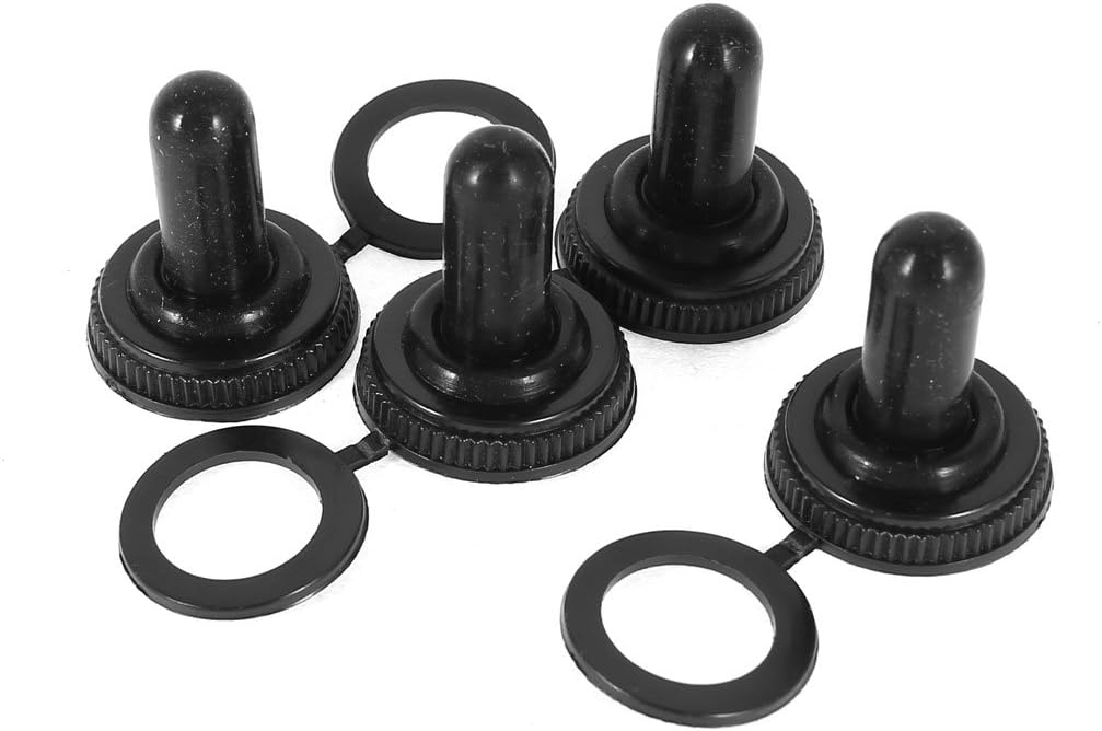uxcell 4pcs 11mm Threaded Waterproof Toggle Switch Rubber Cover Cap ...