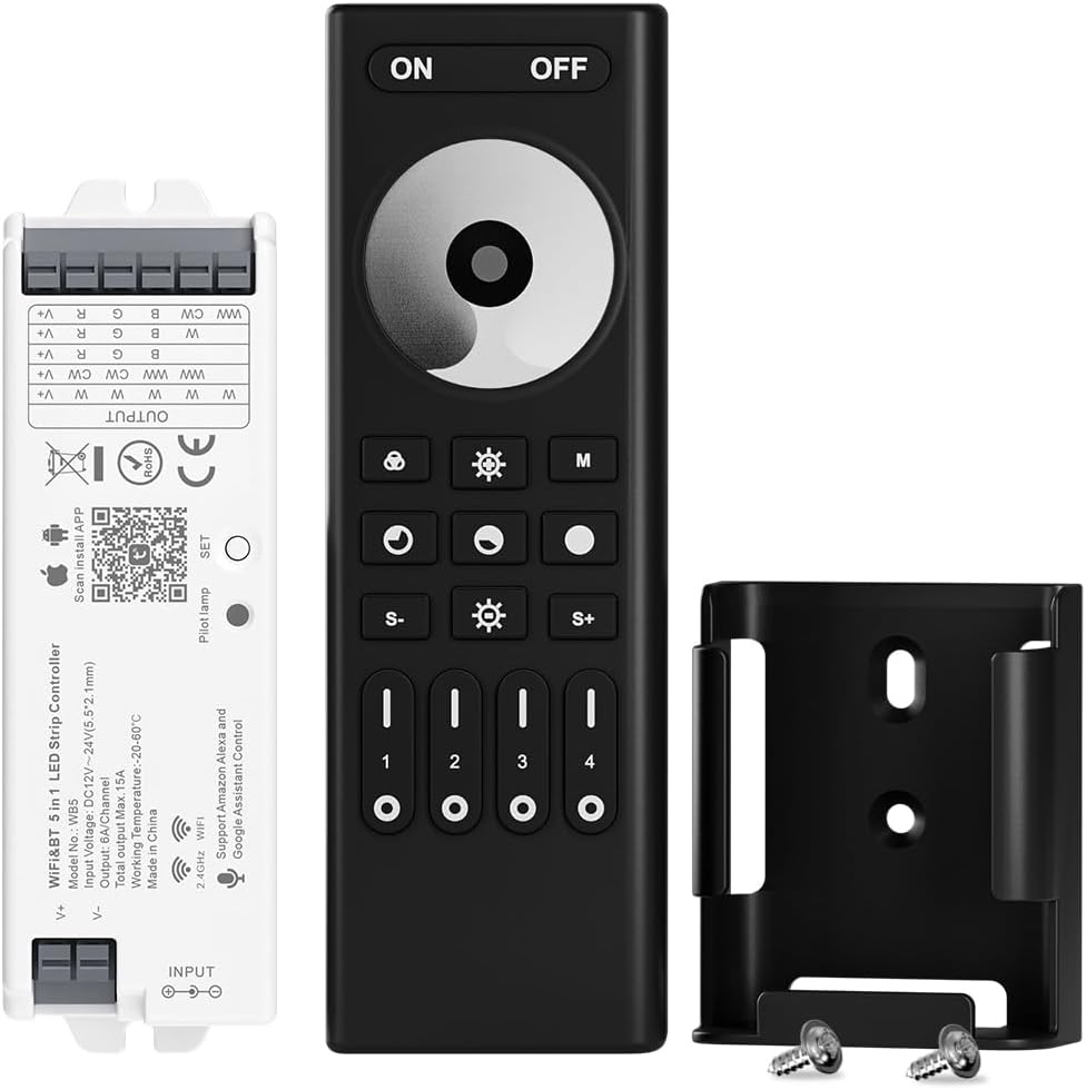 Amazon.com: BTF-LIGHTING Single Color RC01RFB RF Remote 4 Zones Group ...