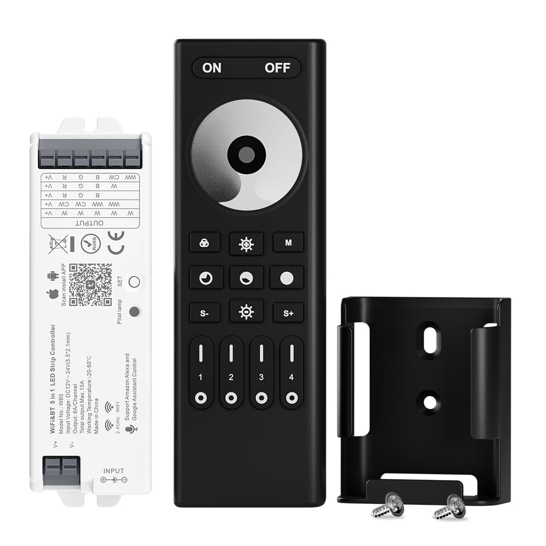 Amazon.com: BTF-LIGHTING Single Color RC01RFB RF Remote 4 Zones Group ...