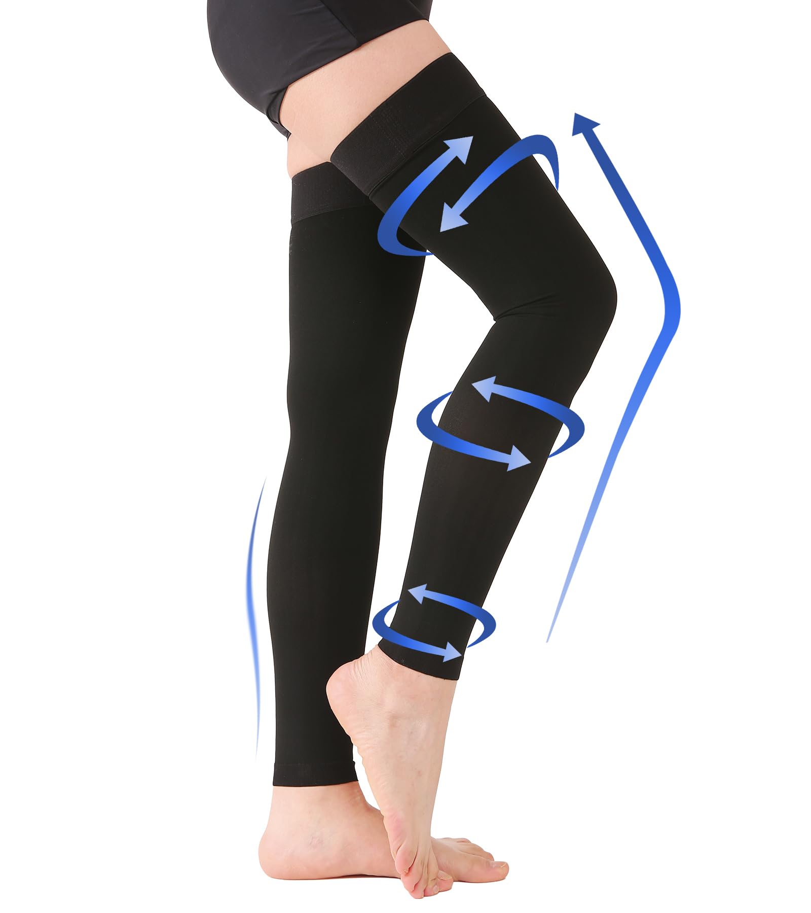 Amazon.com: KEKING Thigh High Compression Stockings Footless, Unisex ...