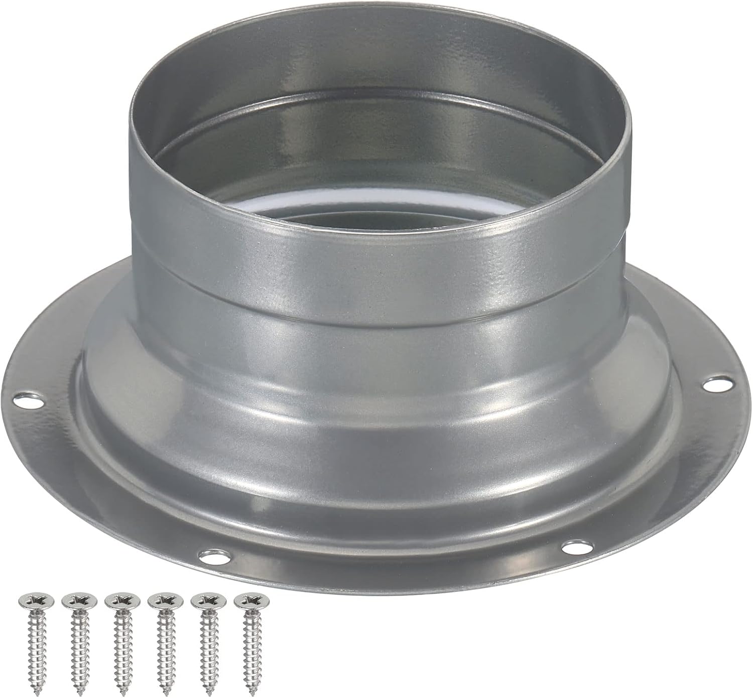 PATIKIL 3" Duct Connector Flange, Metal Straight Pipe Exhaust Inlet ...
