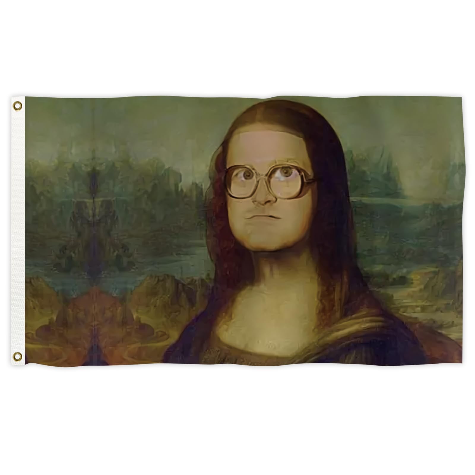 Snapklik.com : KkaeBi Mona Lisa Flags 3x5 Ft Funny Meme Flags Tapestry