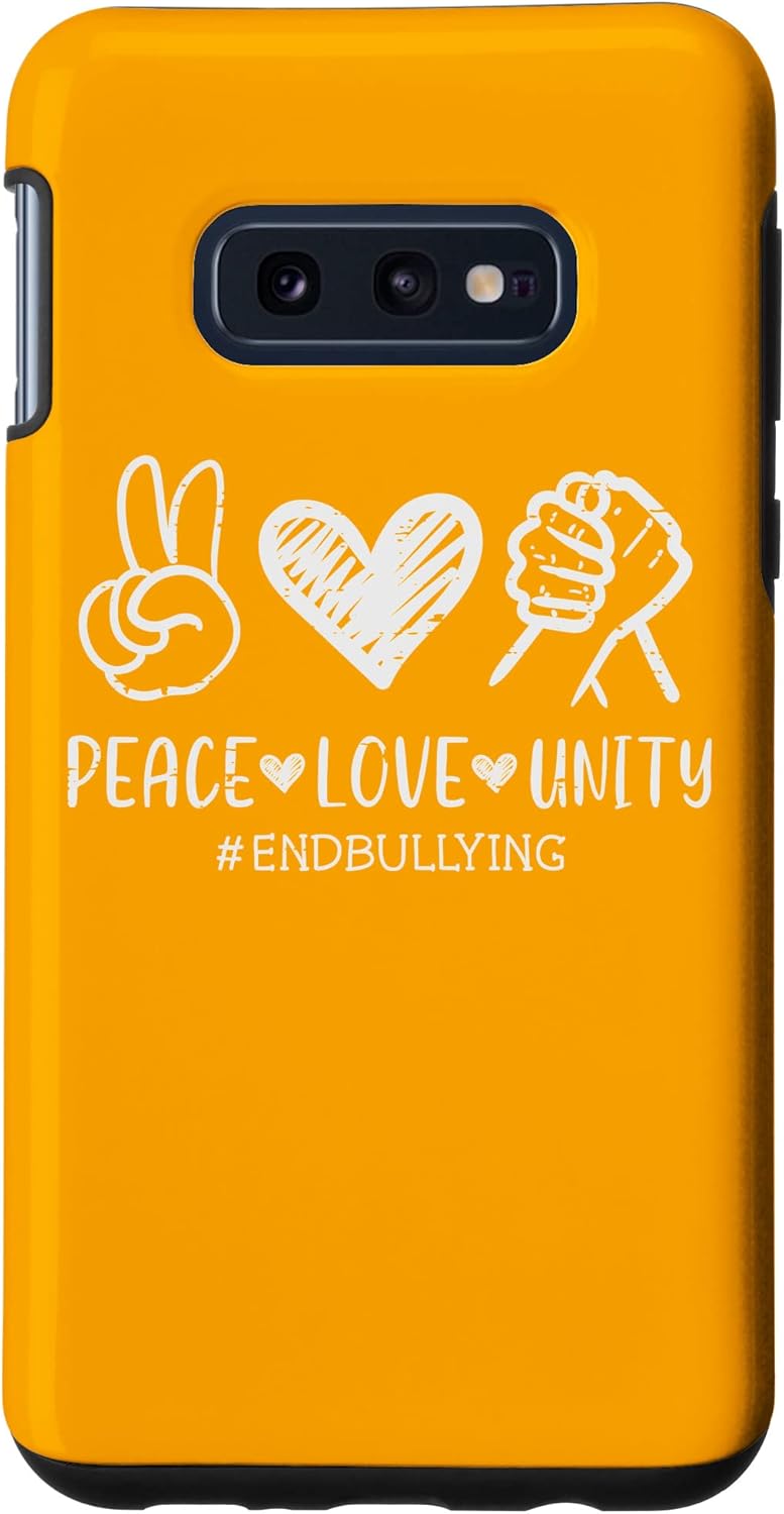 Amazon.com: Galaxy S10e Peace Love Unity Orange Anti Bullying Unity Day ...