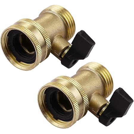 Heavy Duty Brass Garden Hose Connector with Shut Off Valve Brass Water ...