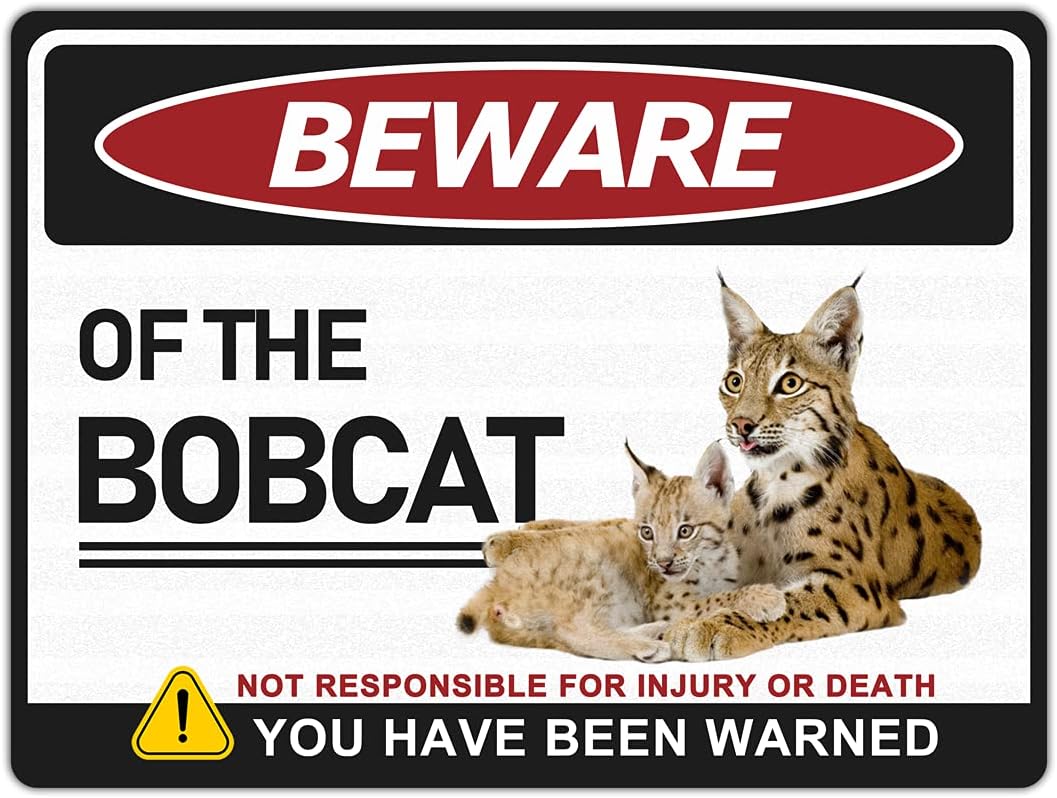 Amazon.com : BAIWIFE Bobcat Warning Sign 8x12inch, Beware of Bobcat ...