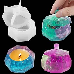 FineInno Box Resin Mold for Epoxy,Octagon Storage Box Mold with Lid ...