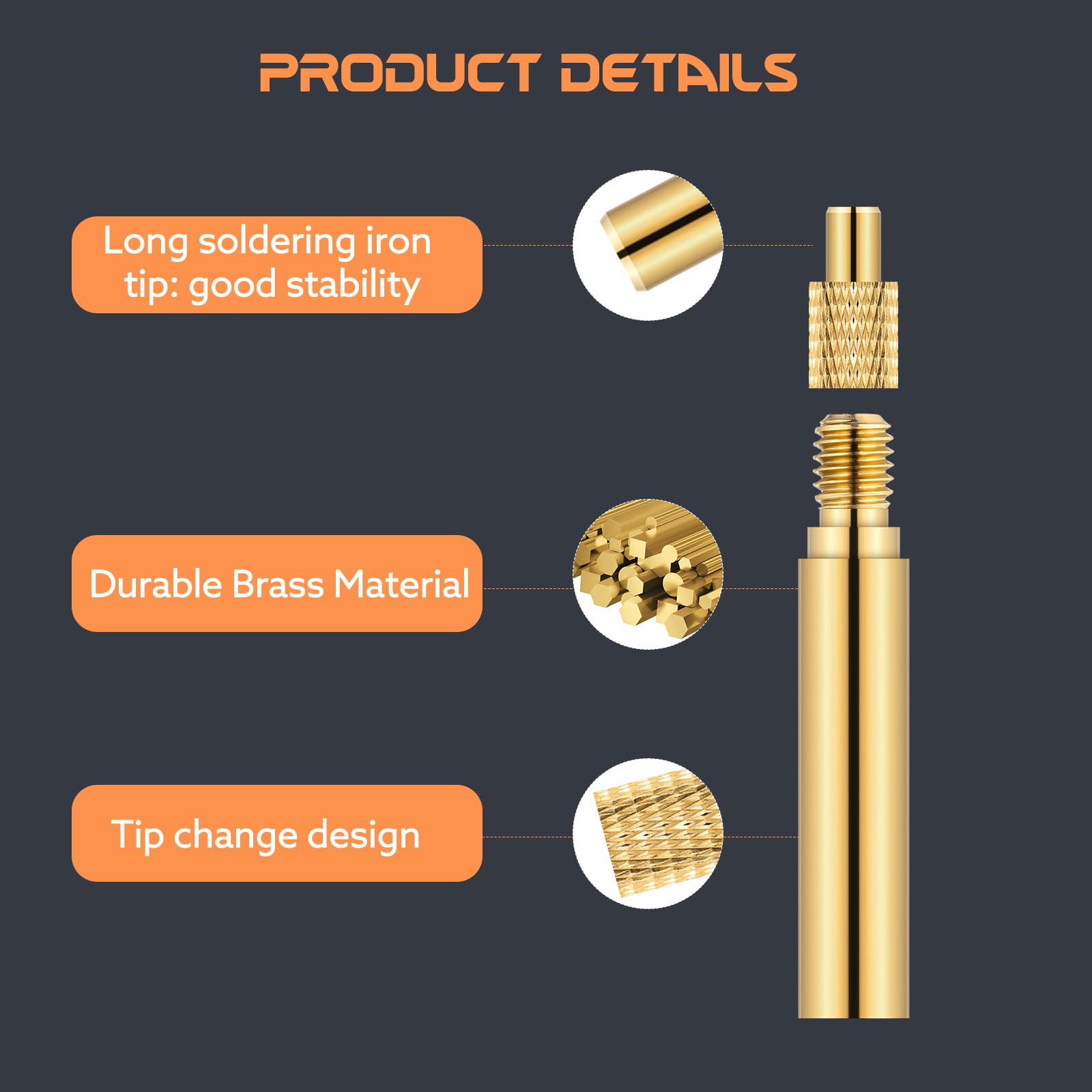 Snapklik.com : 8 Pcs Heat Set Insert Tool Soldering Iron Tips M2 M2.5 ...