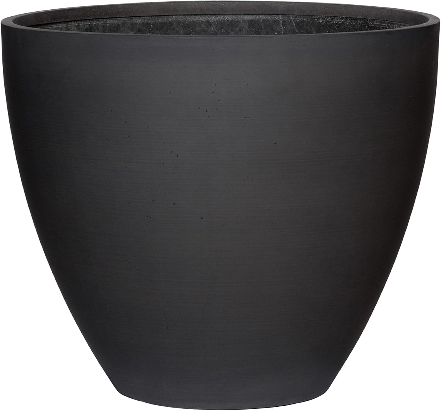 Pottery Pots Jesslyn XS Fiberstone Indoor Outdoor Modern Black Round ...