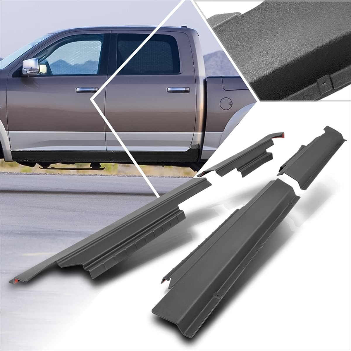 Amazon.com: Black Durable Rocker Panel Sill Plate Cover Compatible with ...