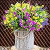 Amazon.com: AXYLEX Artificial Flowers Outdoor Fake Plants - 12 Bundles ...