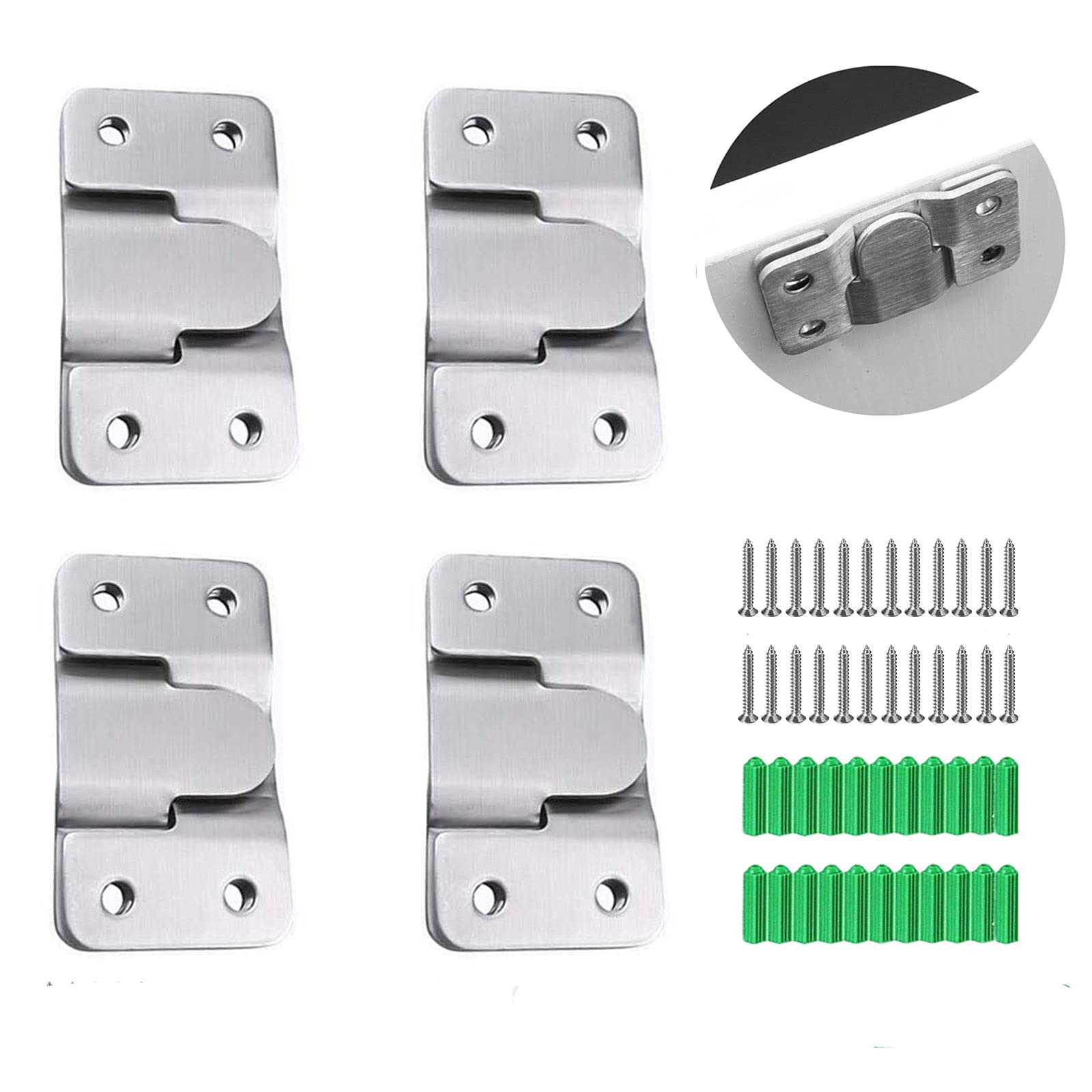 Stainless Steel Premium Flush Concealed Mount Brackets, Universal ...