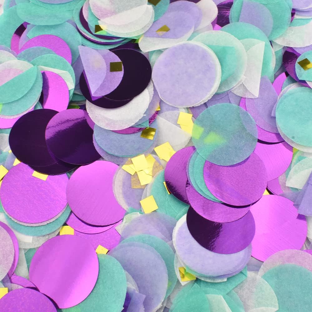 Amazon.com: HAHIYO Multicolor 1Inch Foil Metallic Glitter Round Tissue ...