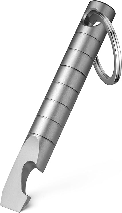 TISUR Keychain Pry Bar, Titanium Mini EDC Prybar Multitool with Bottle ...