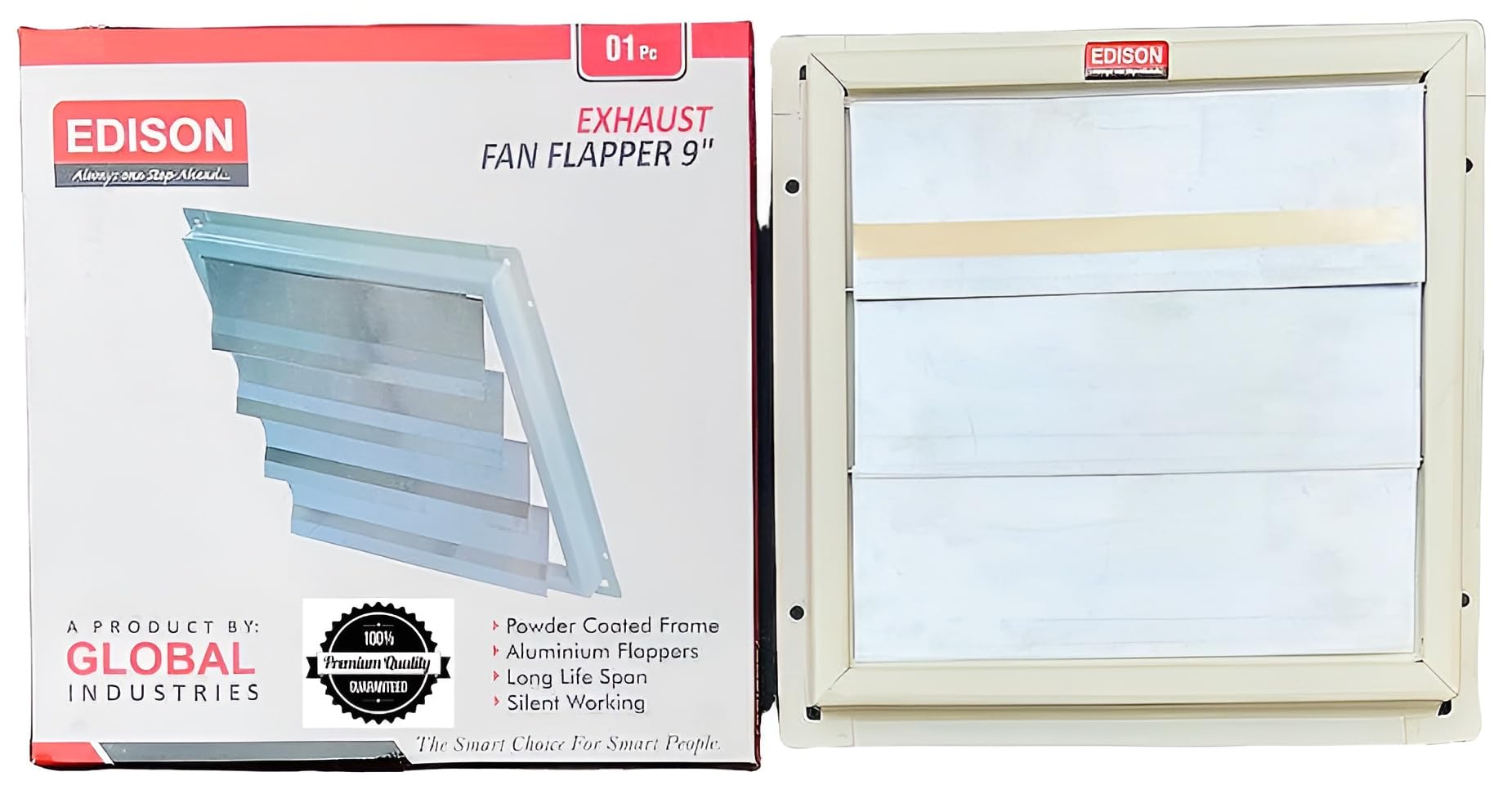 Exhaust Fan Louver 9 Inch Shutter Flapper Powder Coated Metal ...