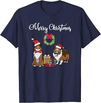 Amazon.com: Adorable Shelties Merry Christmas TShirt Sheltie Mom Gift ...