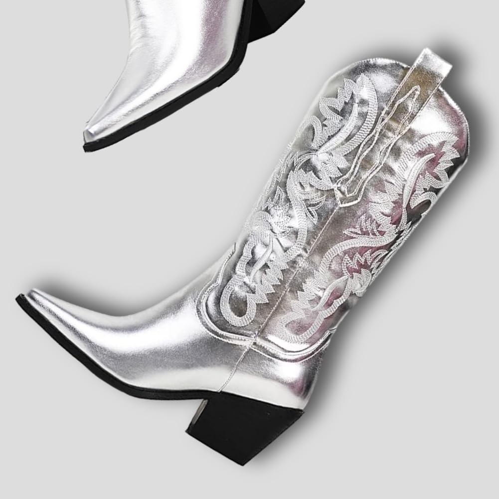 Snapklik.com : Cowboy Boots For Women Cowgirl Western Boots Metallic ...
