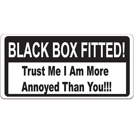 Black Box Fitted Car Sticker Warning Funny New Young Driver Window ...