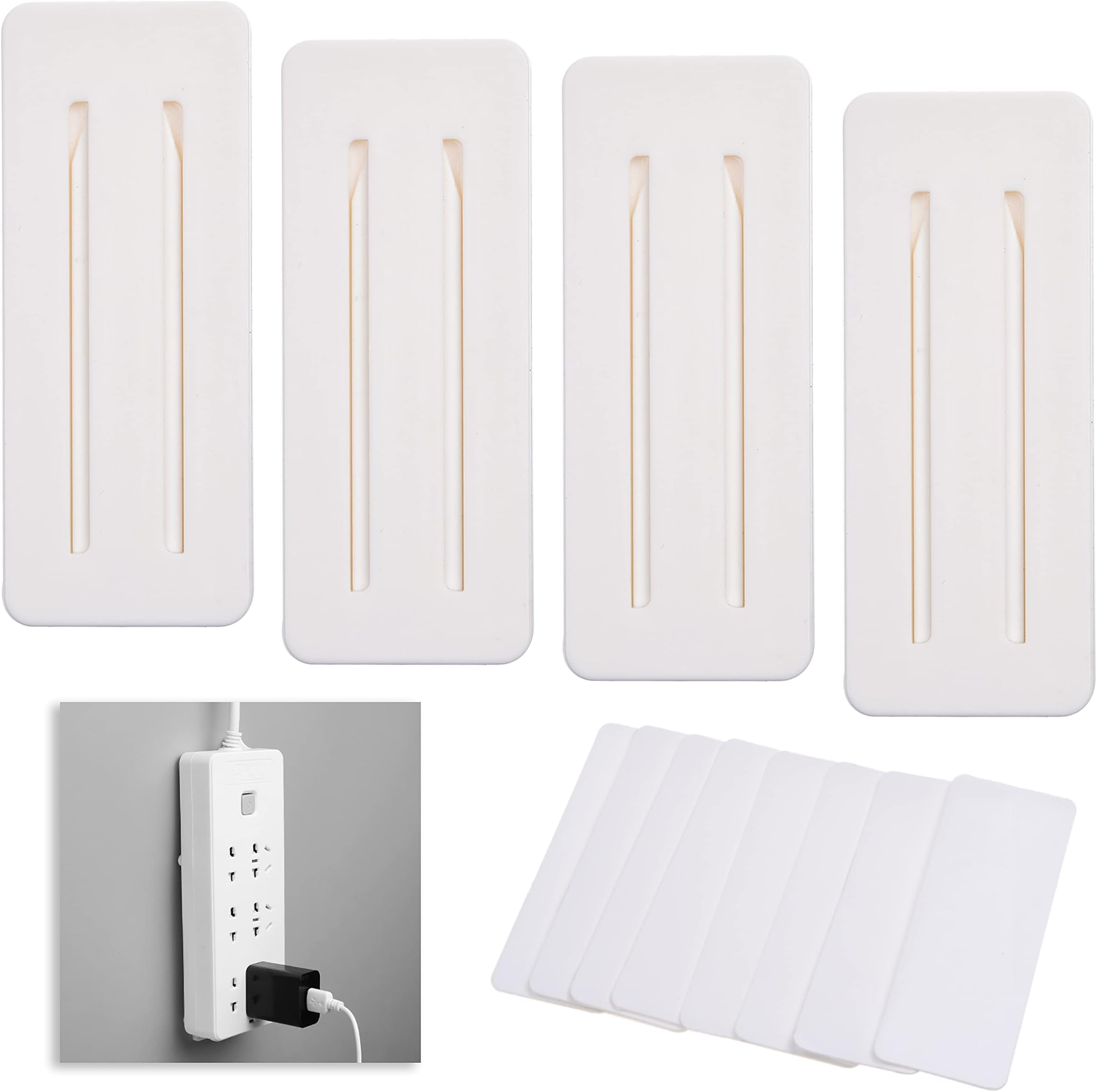 Self Adhesive Power Strip Holder - No Drill Extension Block Wall Mount ...