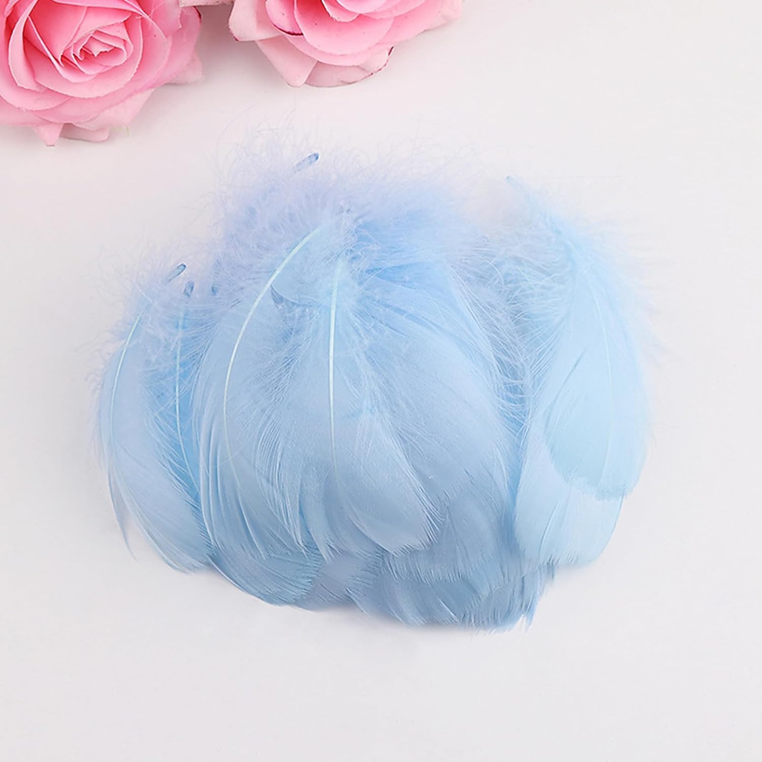 Amazon.com: Dorruger Light Blue Feathers 300pcs Craft Feathers 3-5 ...