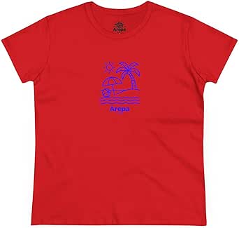 Women's Casual Beach Tee - Arepa Shirt, Vacation Outfit, Summer for Her ...