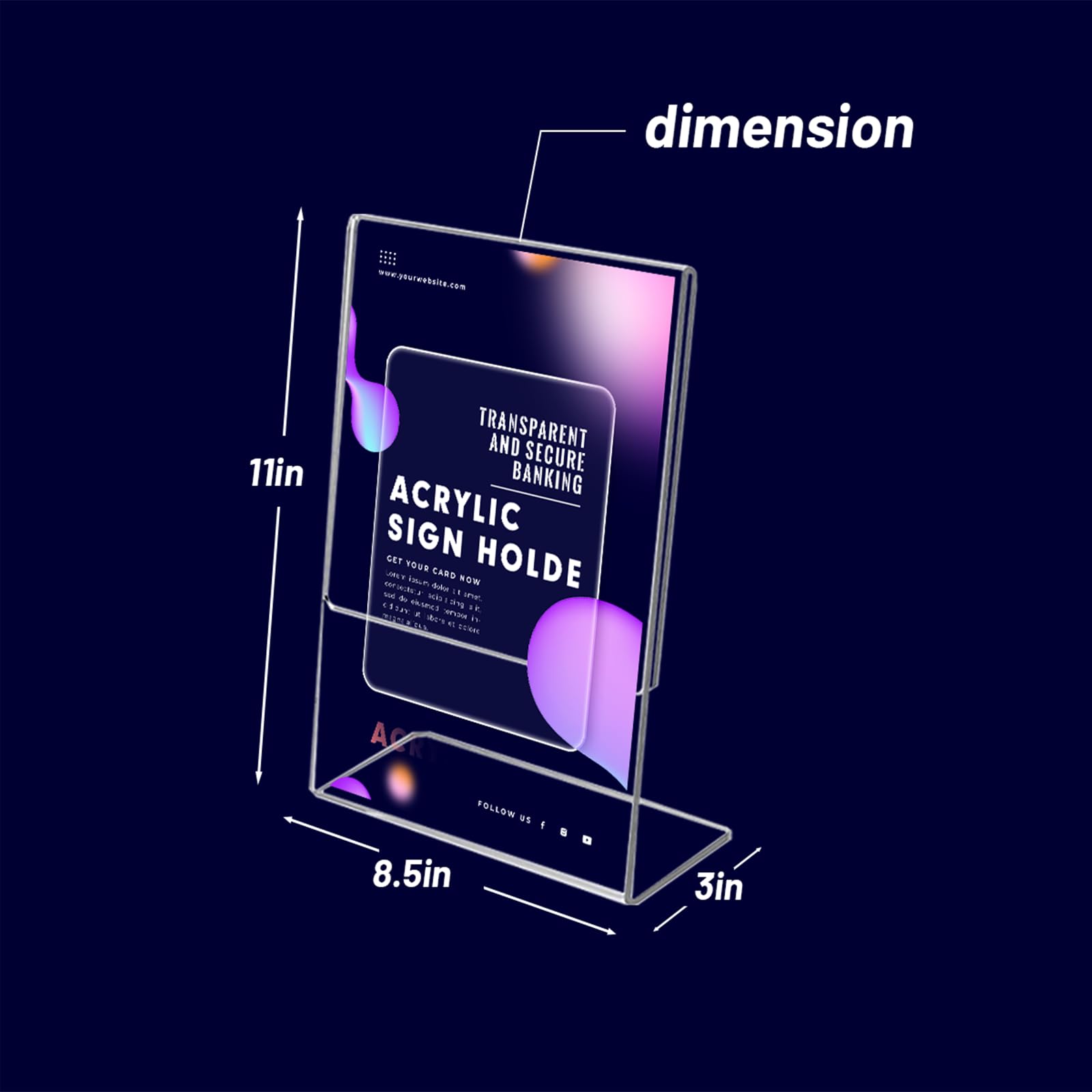 Snapklik.com : 10 Pcs Acrylic Sign Holder 8.5 11inch, Slanted Back Sign ...