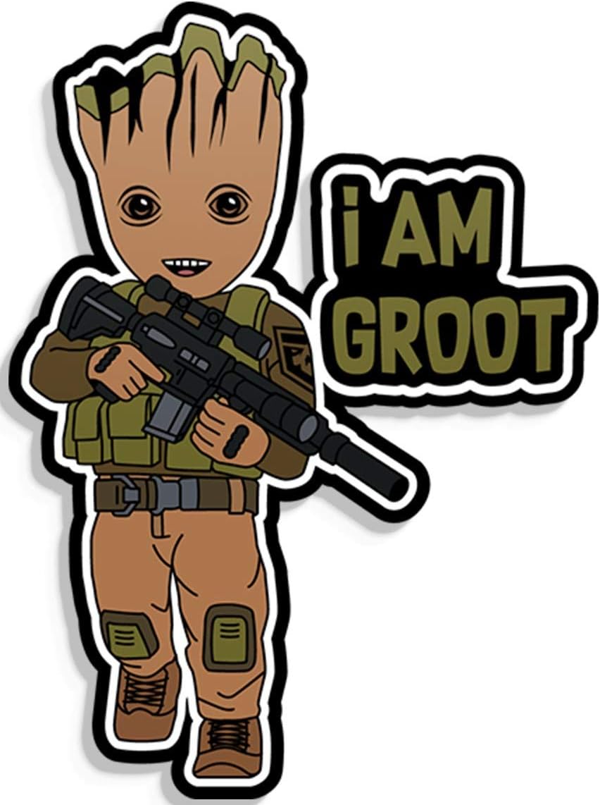 Amazon.com: PatchOps Parody I Am Tactical Groot 2A Vinyl Decal Sticker : Sports & Outdoors
