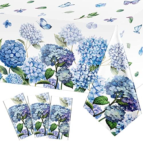 Amazon.com: 3 Pieces Hydrangea Flower Butterfly Tablecloth Spring ...