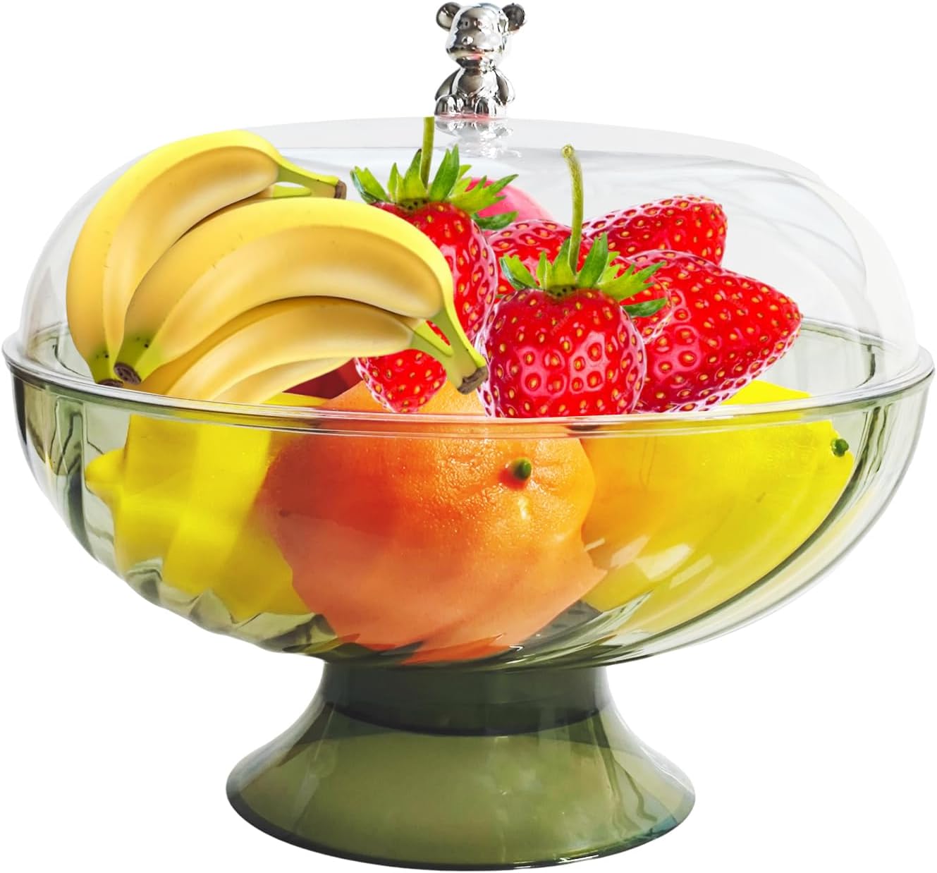 Amazon.com: QWXOSR Fruit Basket With Lid - Decorative Fruit Bowl Metal ...