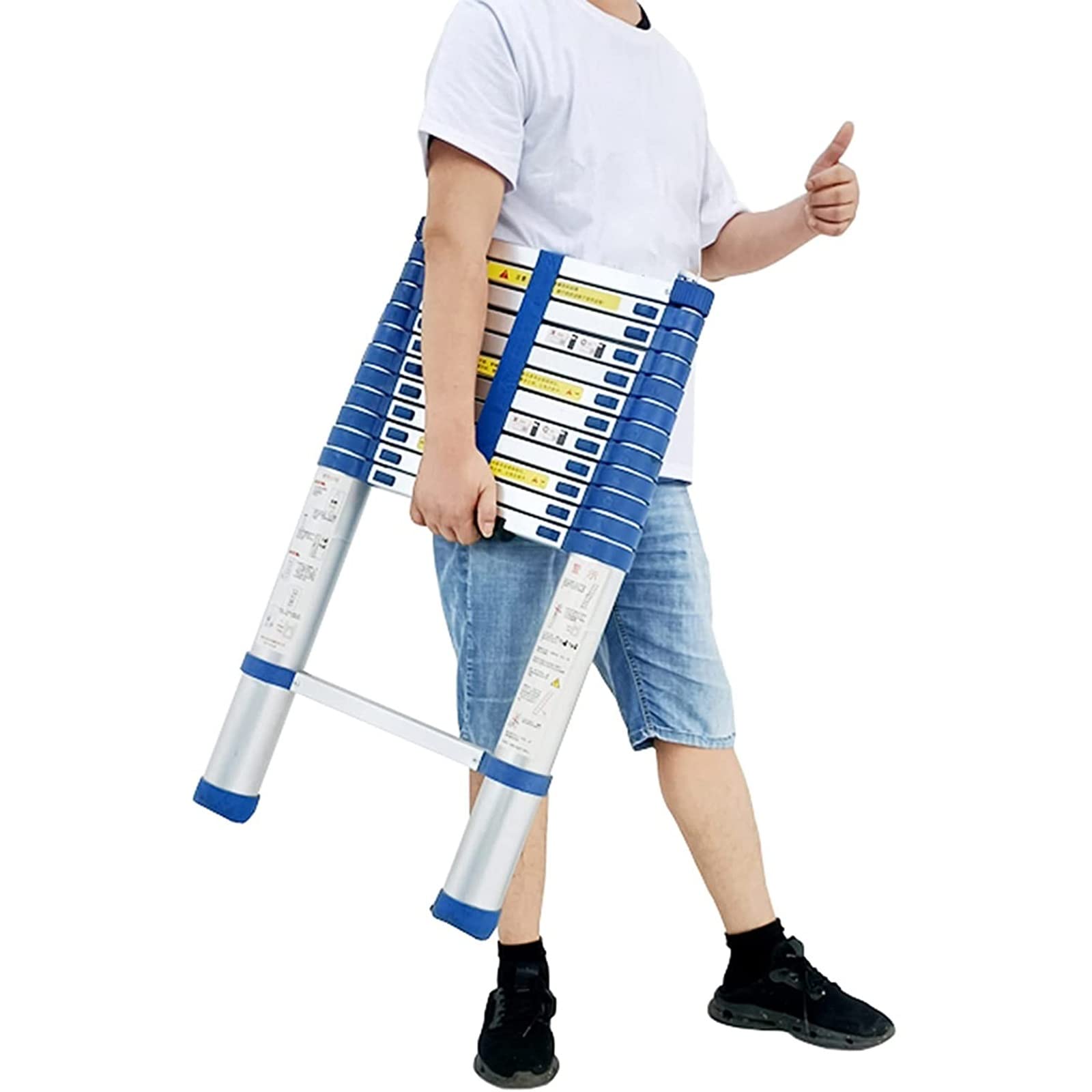 Extending Telescopic Ladder 8m/ 7m/ 6.2m/ 5m/ 4m/ 3.8m/ 2.6m, Aluminum ...