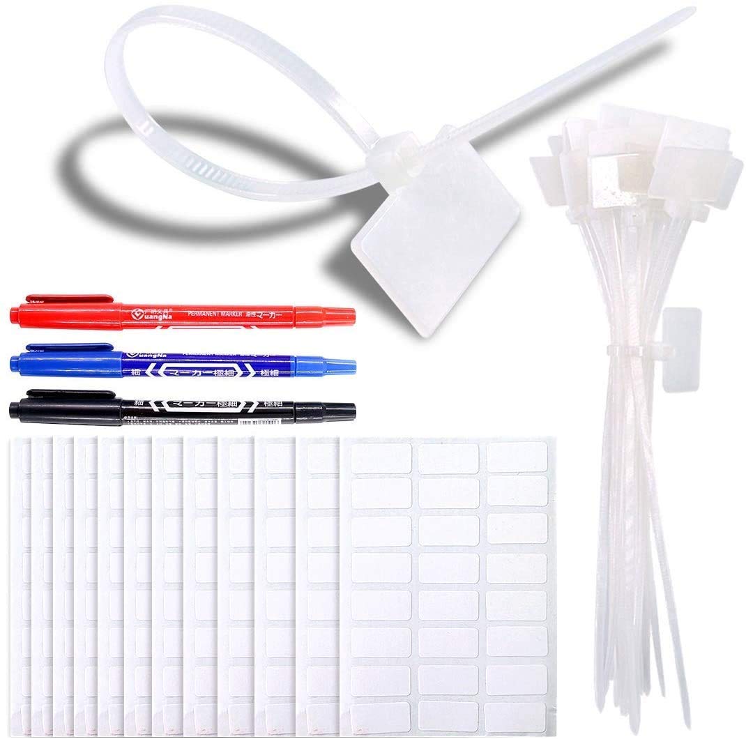 Buy 200-Pieces 6 Inch Nylon Cable Marker Ties Self-Locking Cord Tags ...