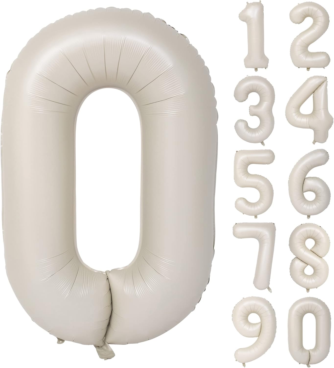 Amazon.com: 40 In Cream white Number Balloons Helium Foil Mylar Balloon ...