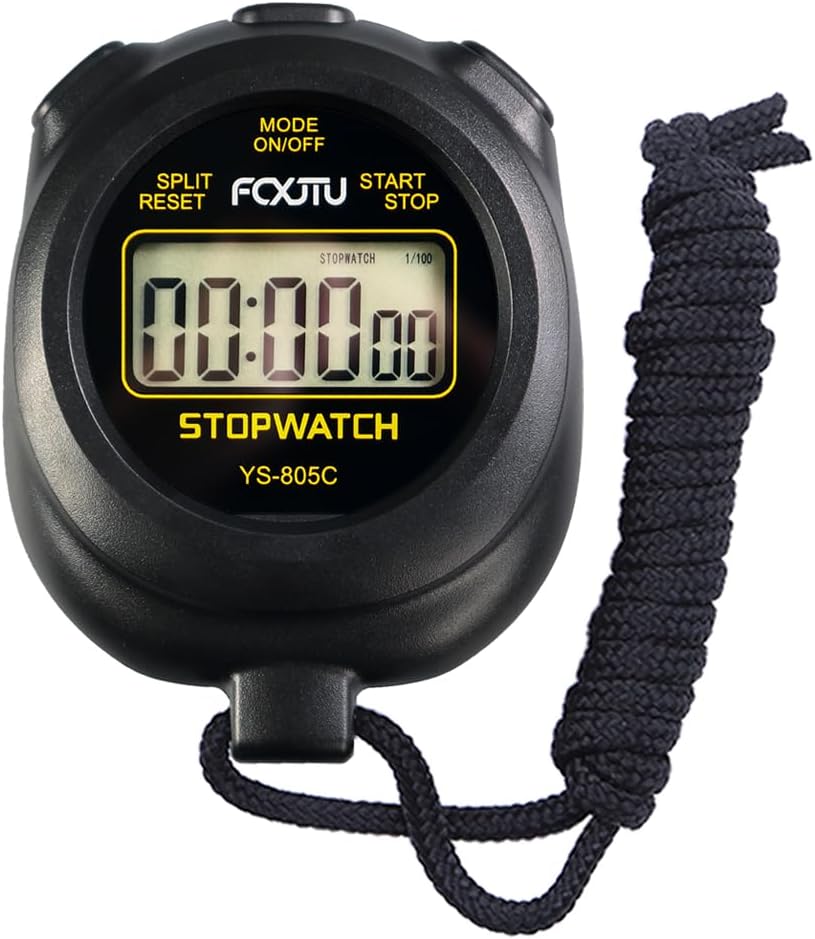 FCXJTU Digital Simple Stopwatch Timer, Single Lap/Split Memory Stopwatch Countdown Timer, On/Off ...