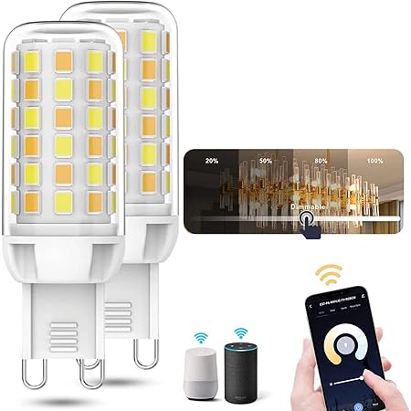XFVC G9 Smart Bulbs Smart g9 Bulbs That Work with Alexa,WiFi Led Light ...
