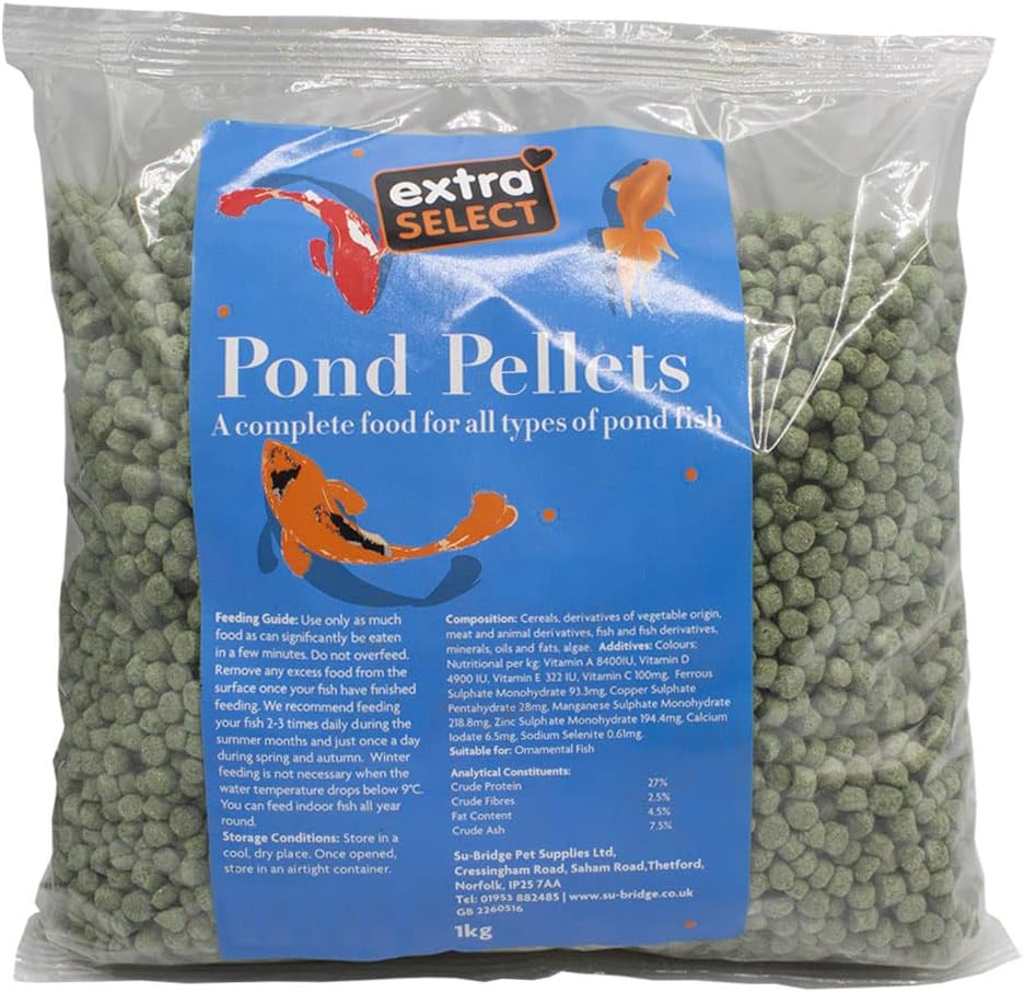 Extra Select Fish Food Pellets - Pond Fish Food Pellets with Spirulina ...